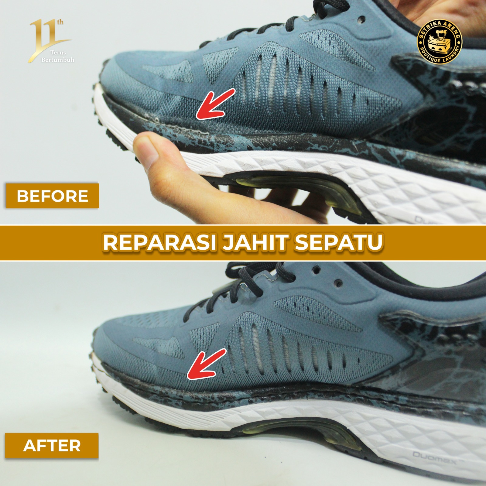 Setrika Areng Boutique Laundry: Ahli Reglue dan Jahit Sepatu Anda